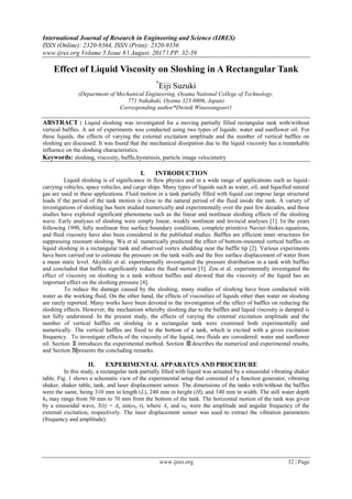 Effect of Liquid Viscosity on Sloshing in A Rectangular Tank | PDF