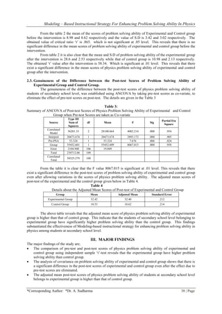 Modeling – Based Instructional Strategy for Enhancing Problem Solving ...