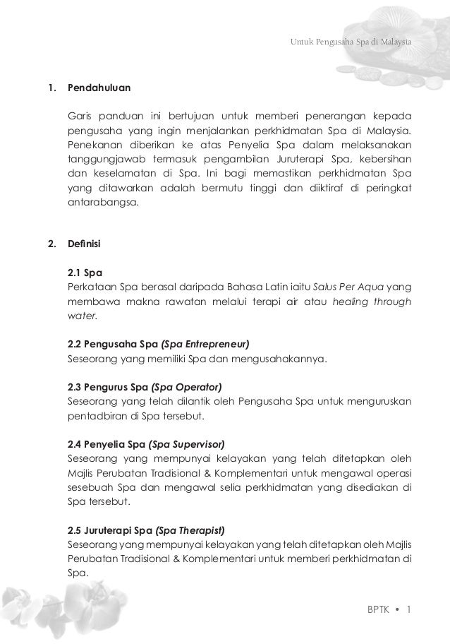 Garis Panduan Perkhidmatan SPA Garis Panduan Perkhidmatan SPA