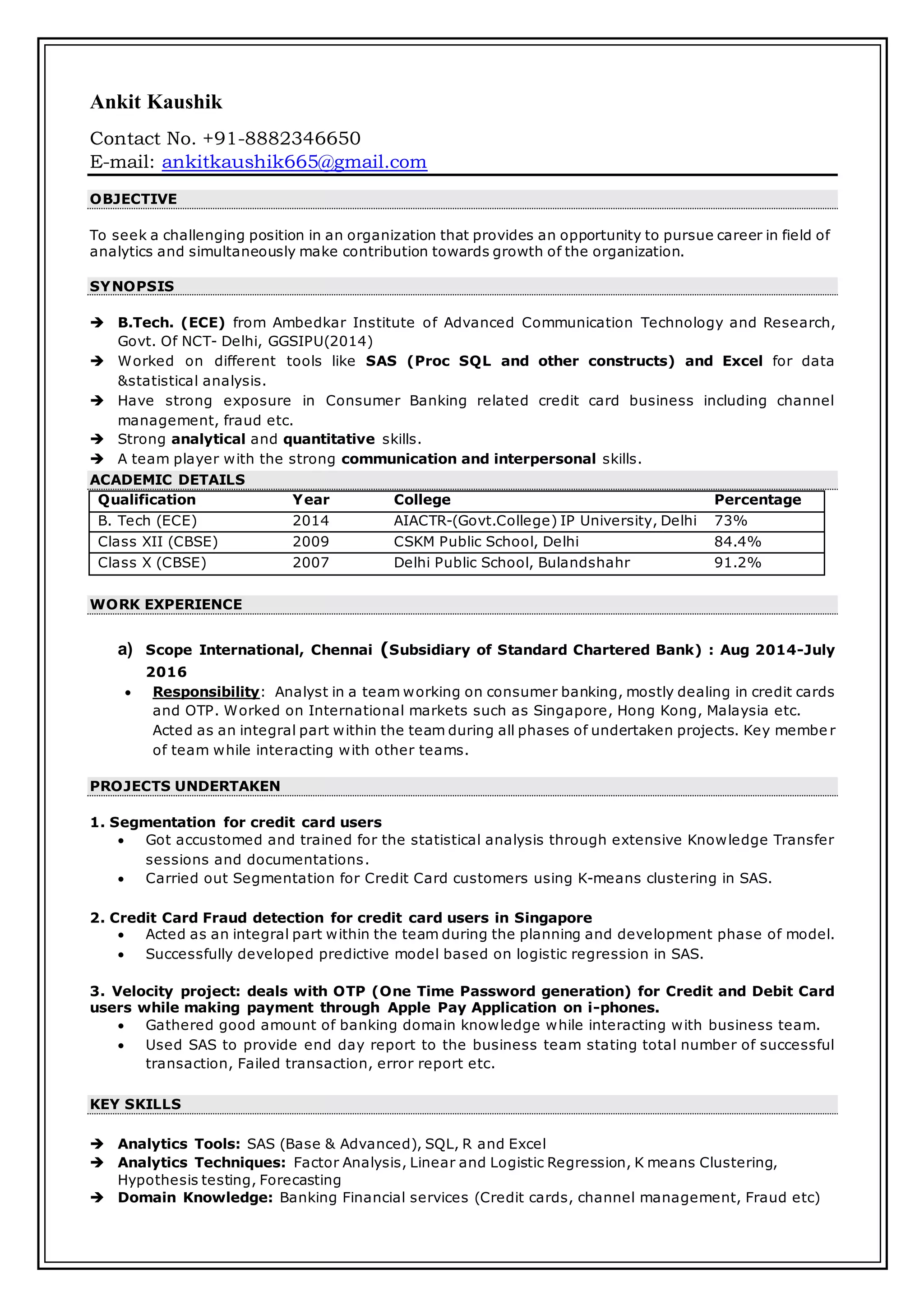 Resume_Ankit | PDF