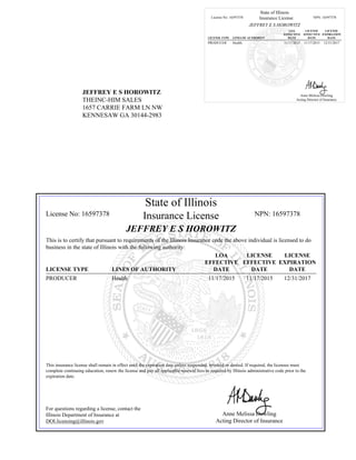 Illinois Life and Health Insurance License | PDF