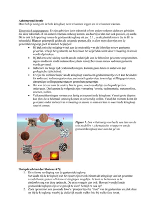 Opdracht gesteentekringloop | PDF