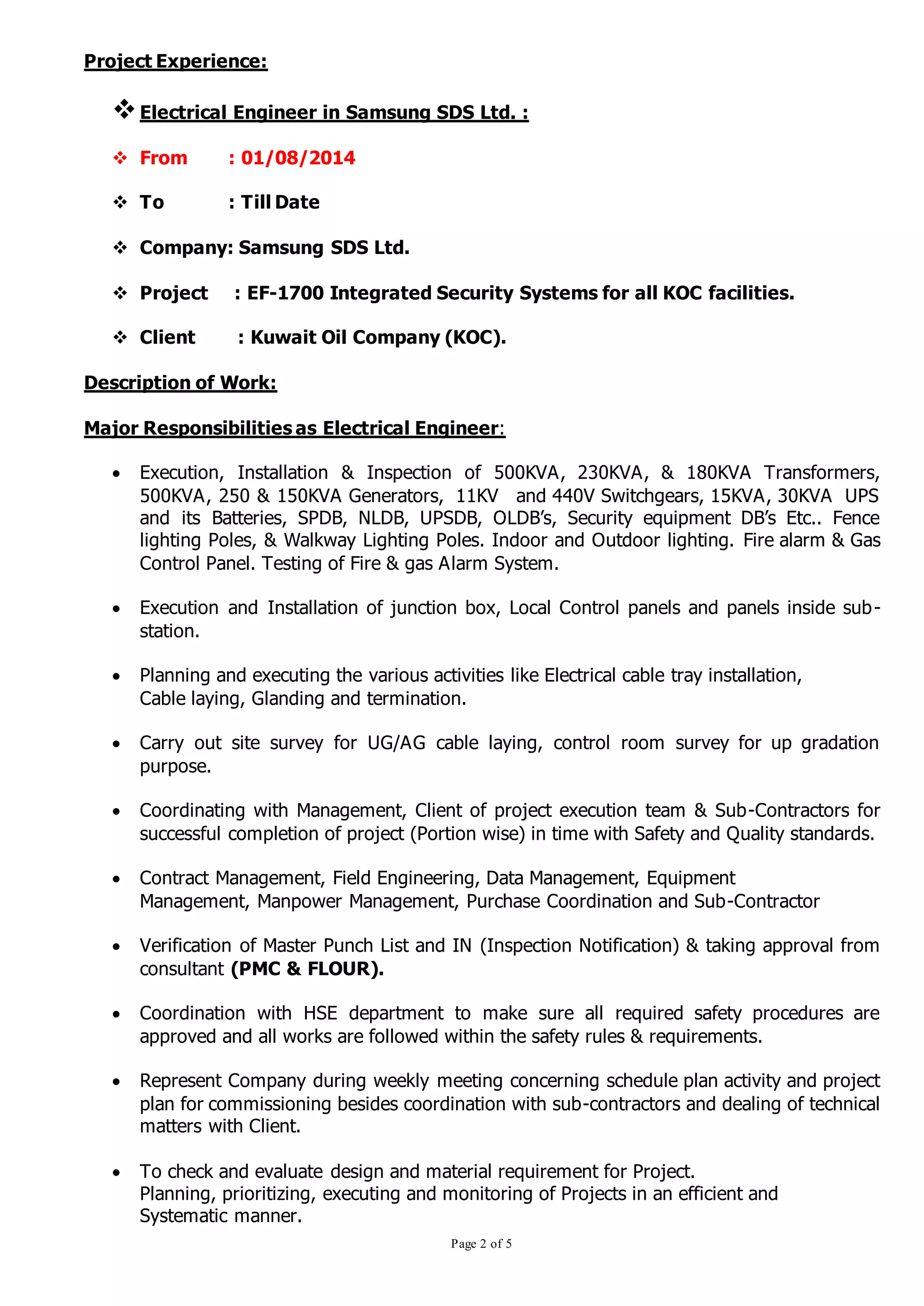 CV - Tarun (Electrical Engineer) | DOCX