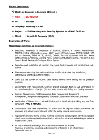 CV - Tarun (Electrical Engineer) | DOCX