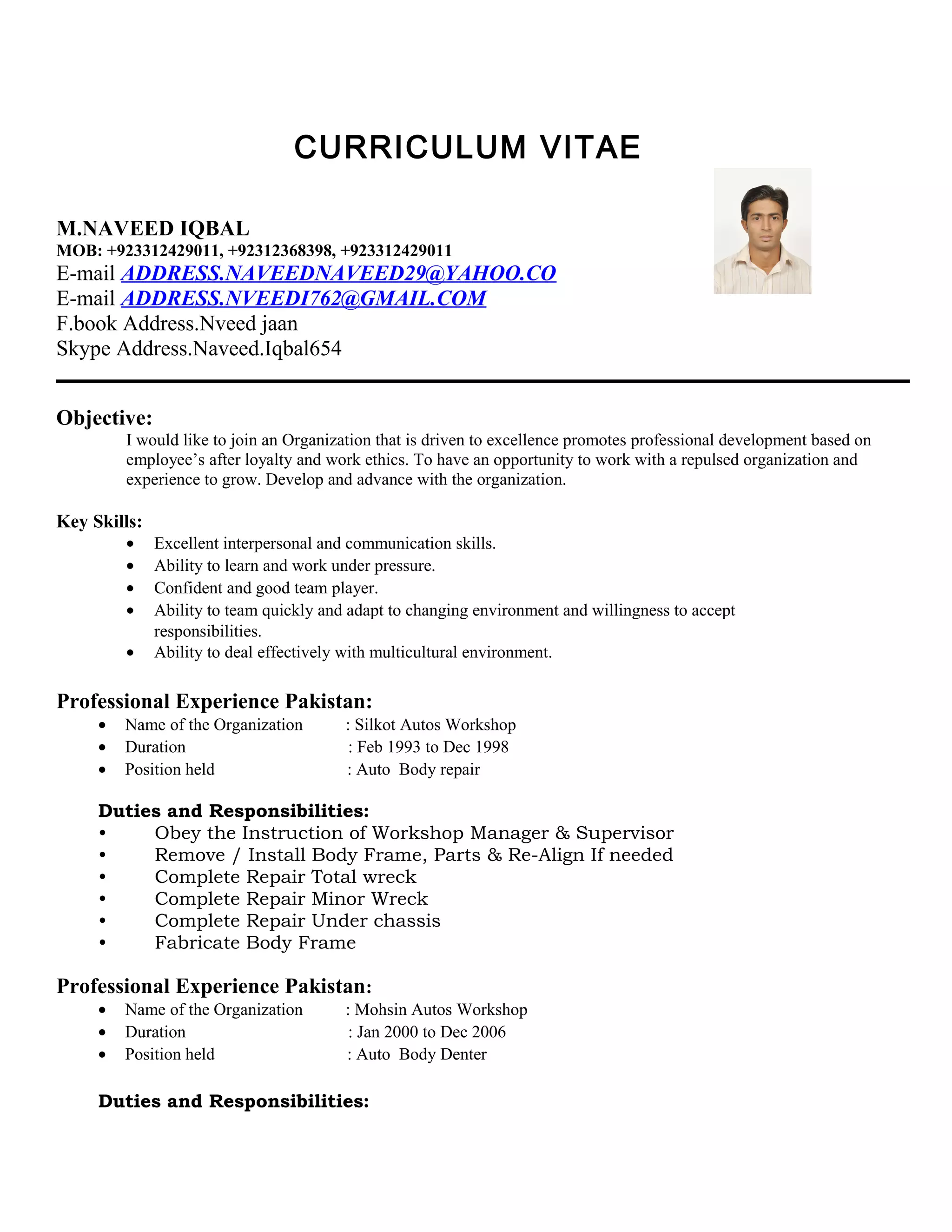 naveed (AD) CV | PDF