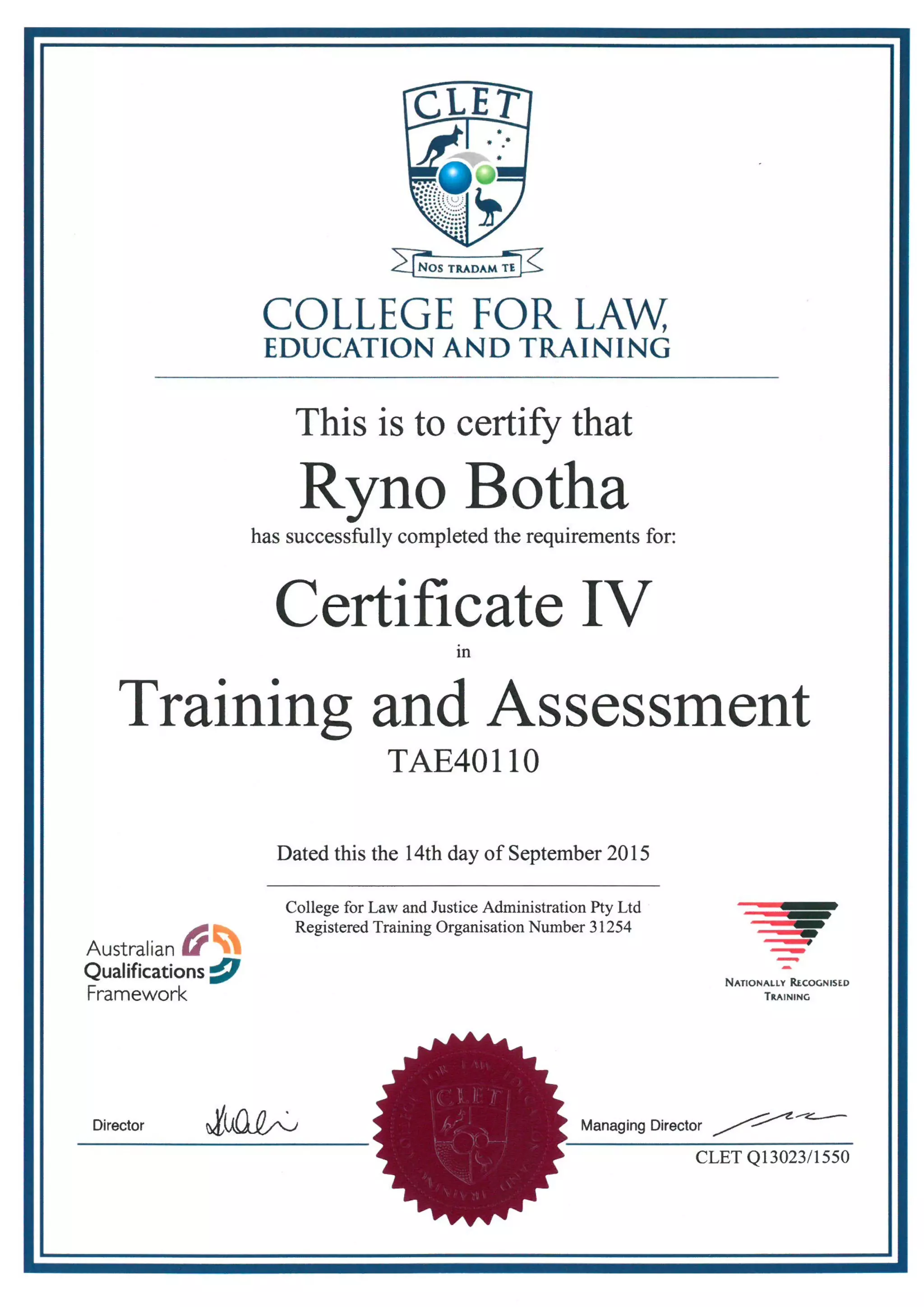 Certificate IV Training and Assessment | PDF