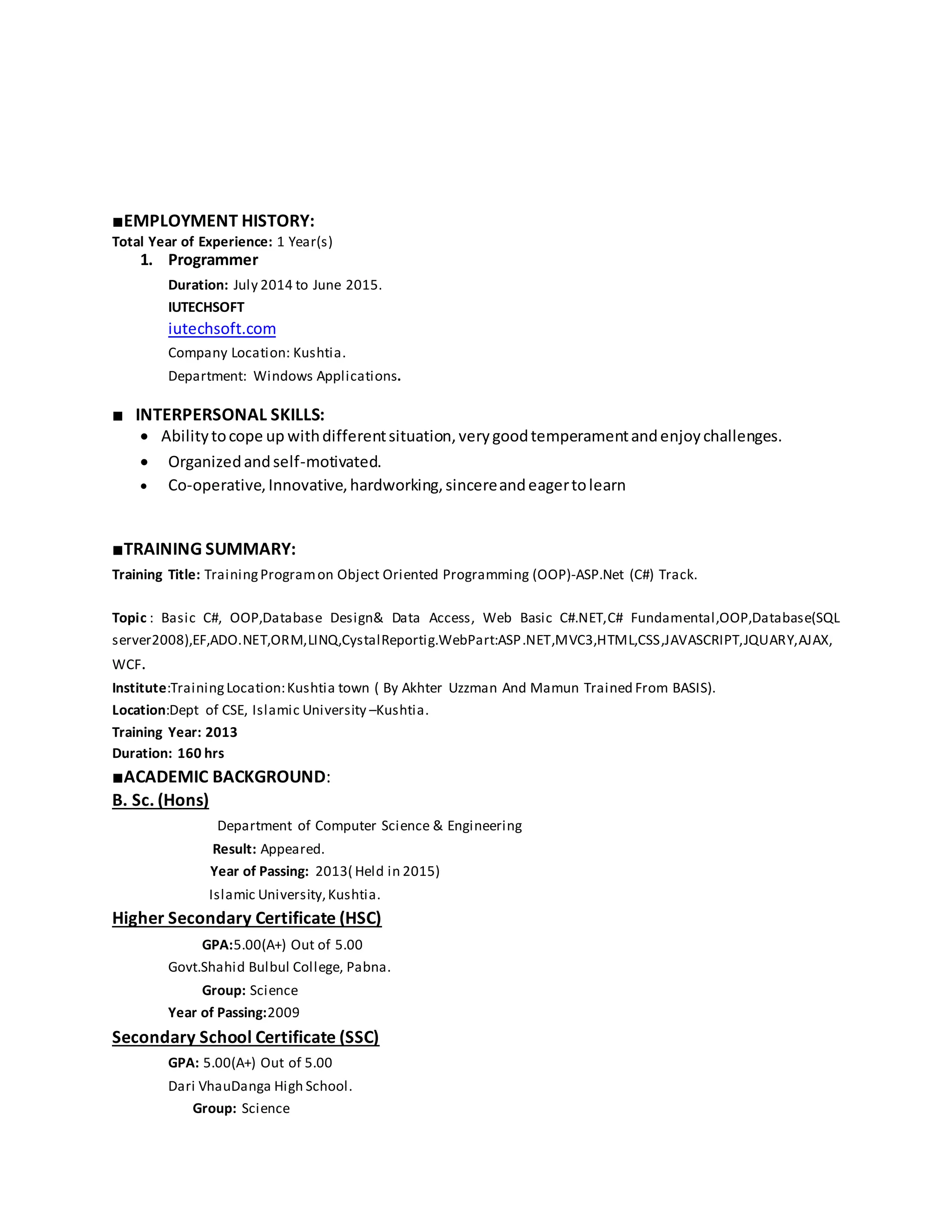 Amirul-CV (2) | DOCX | Databases | Computer Software and Applications