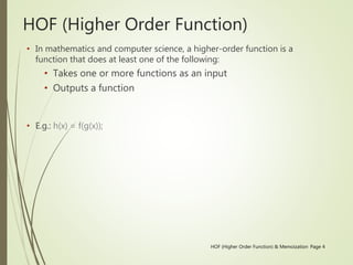 Memoization & HOF | PPTX