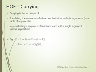 Memoization & HOF | PPTX | Programming Languages | Computing