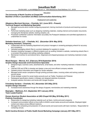 Jonathan Hall-Resume (1) | DOC | Business | Business and Finance