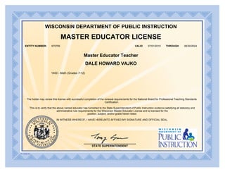 Master Educator License WI | PDF | Education