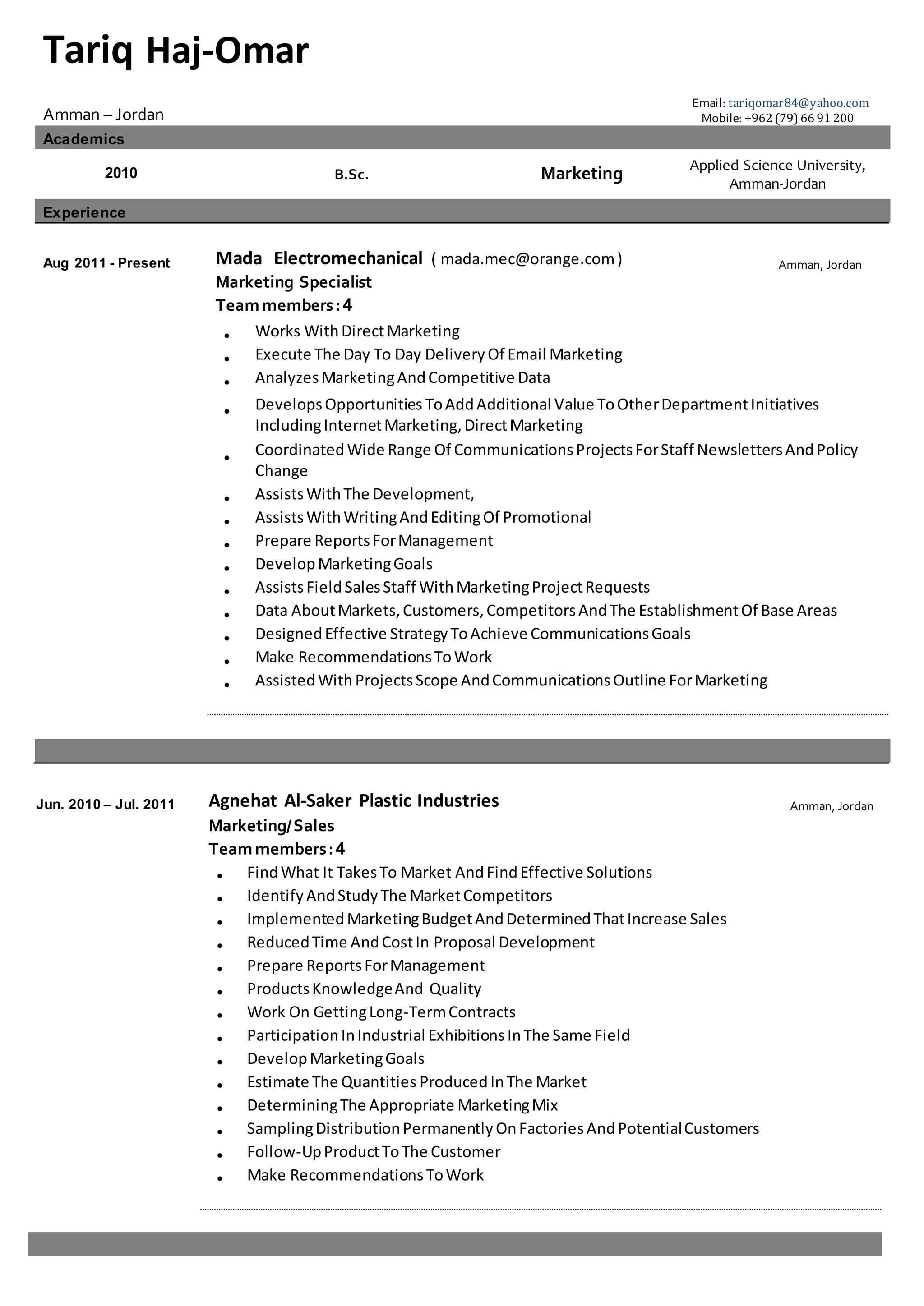Tariq Hajomar CV | DOCX
