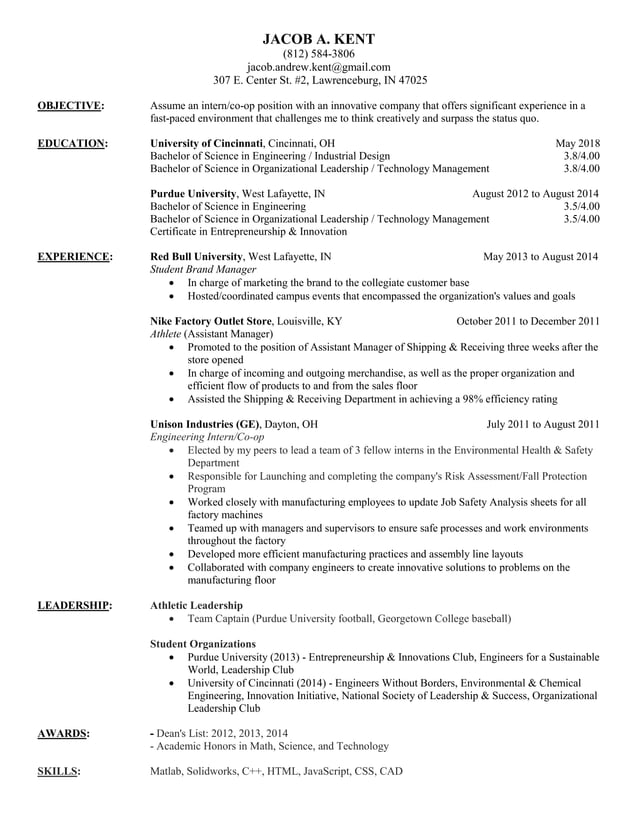 Jacob's Resume - ID | PDF | Business | Business and Finance