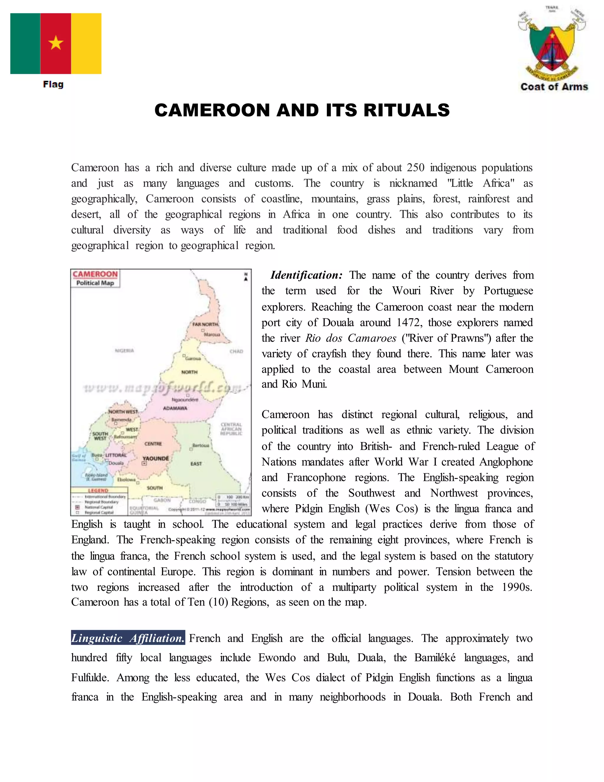 CAMEROON AND ITS RITUALS | DOCX