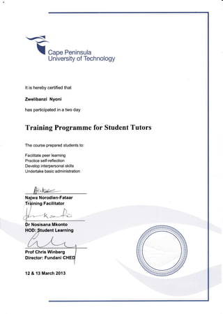 TUTOR TRAINING CERTIFICATE | PDF