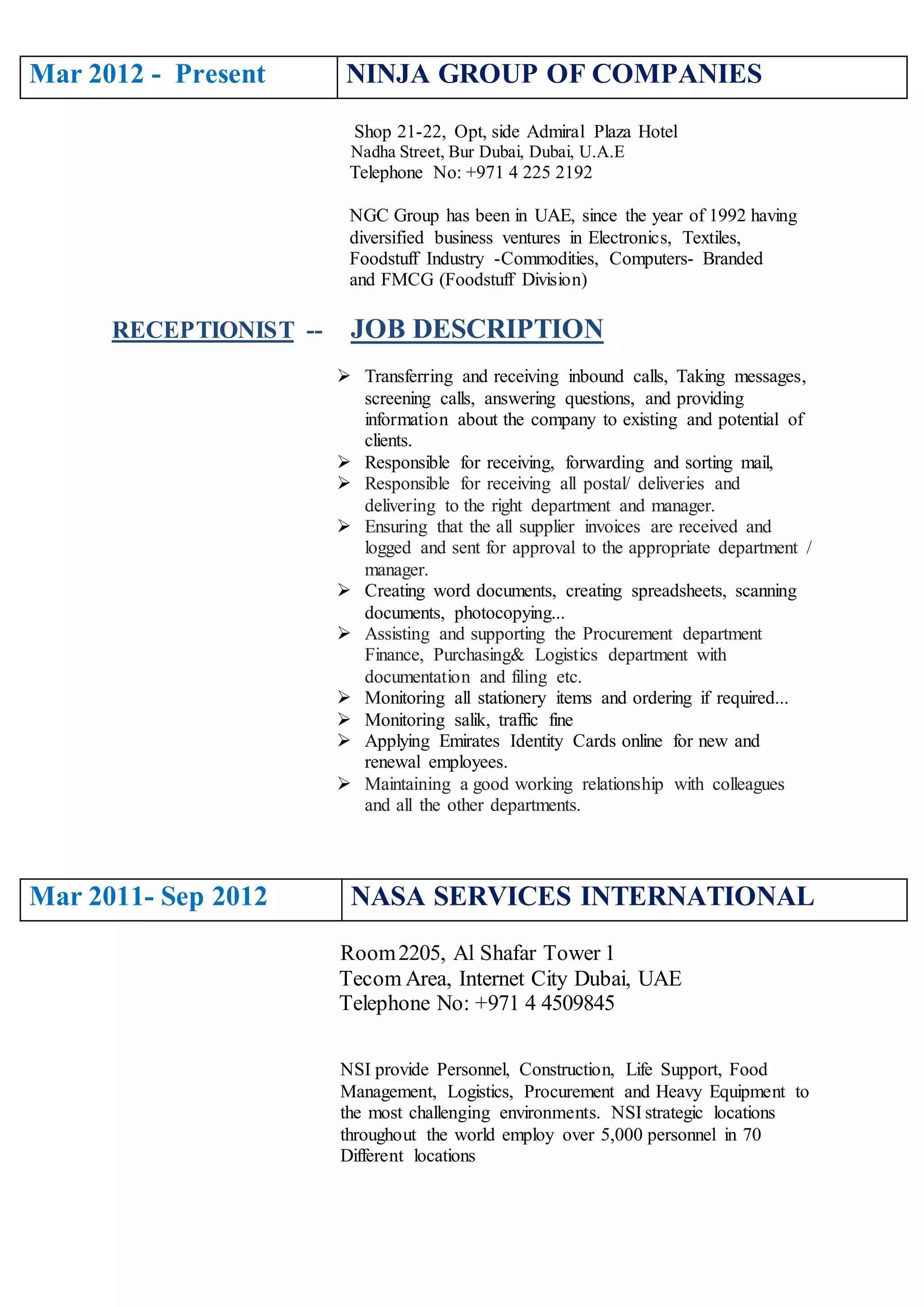 Jenny CV | DOCX | Professional School | Postgraduate Education