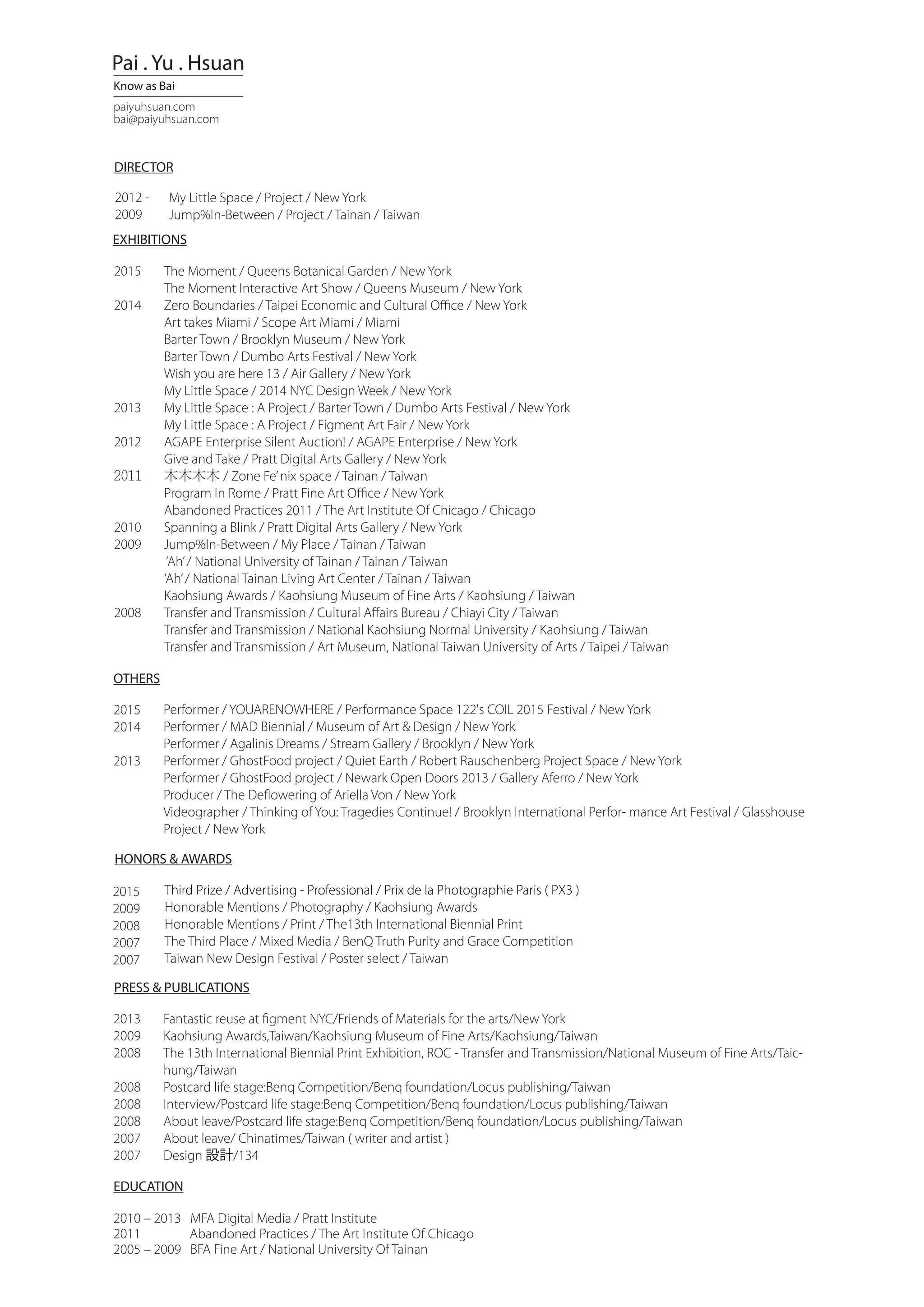 pai yu hsuan cv | PDF