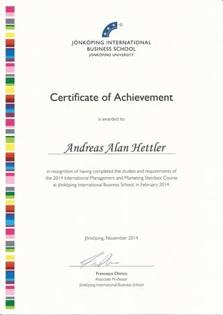 International Management & Marketing Program - Certificate of ...