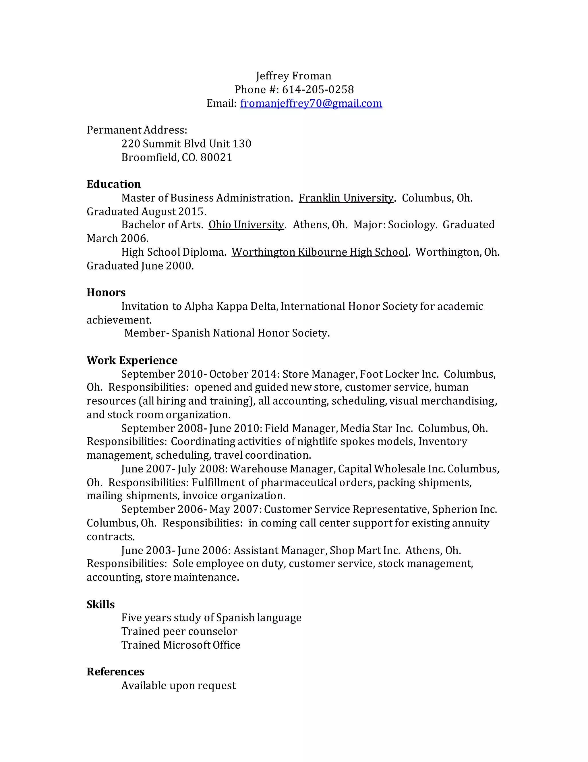 resume 2015 | PDF