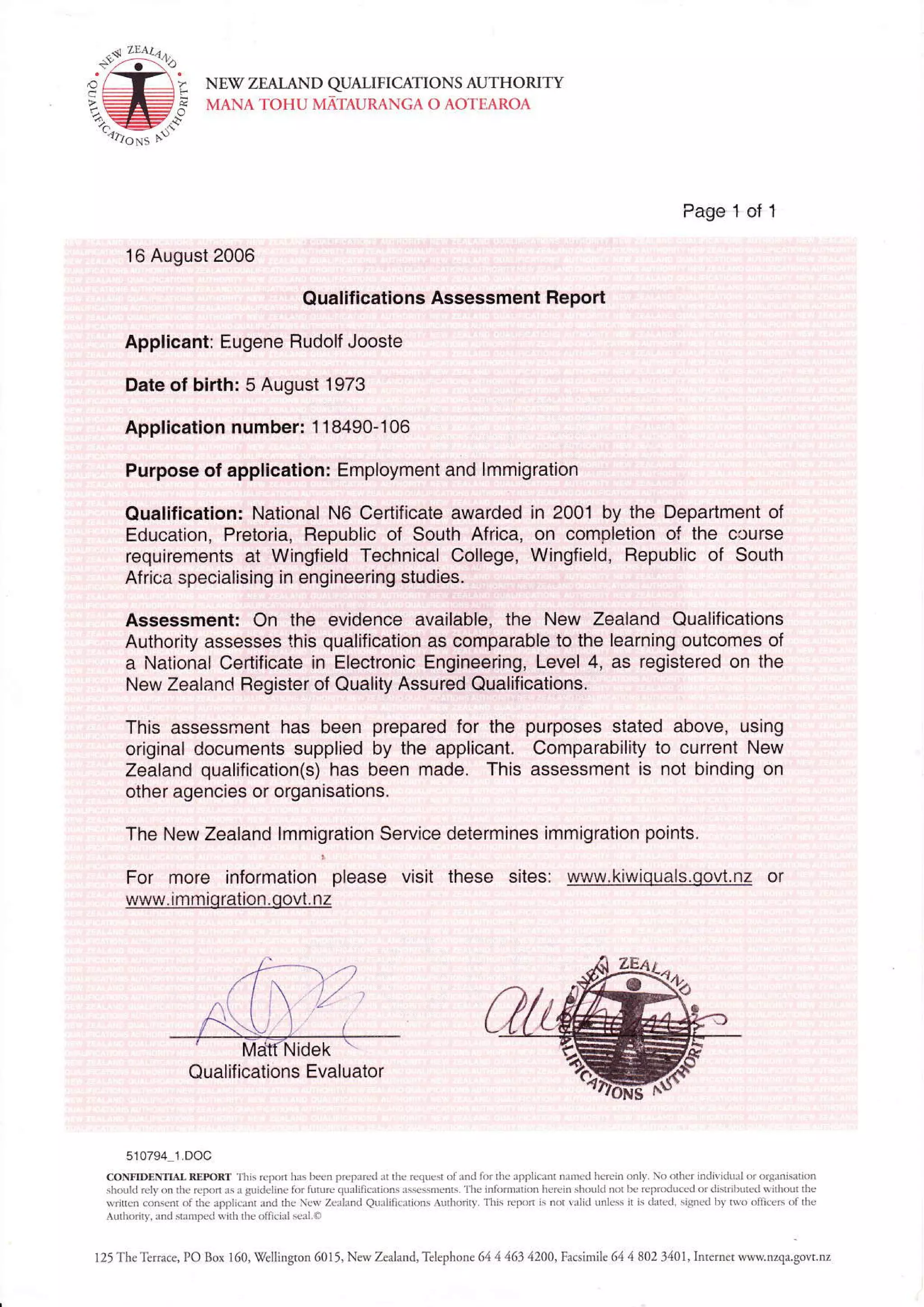 NZ Qualification Authority_Assessment Report | PDF