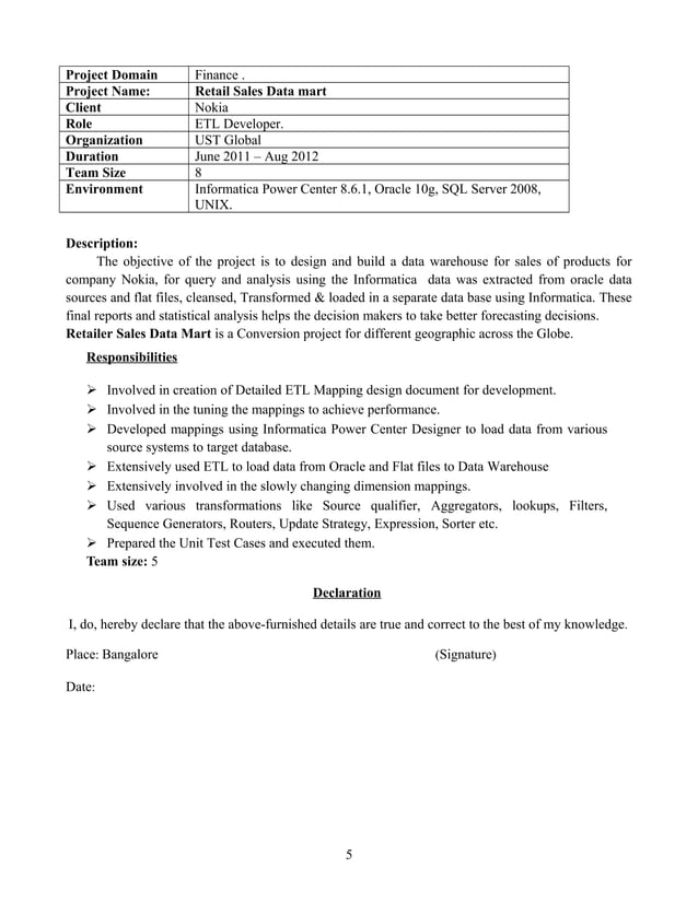 Resume_Informatica&IDQ_4+years_of_exp | DOC | Databases | Computer Software and Applications