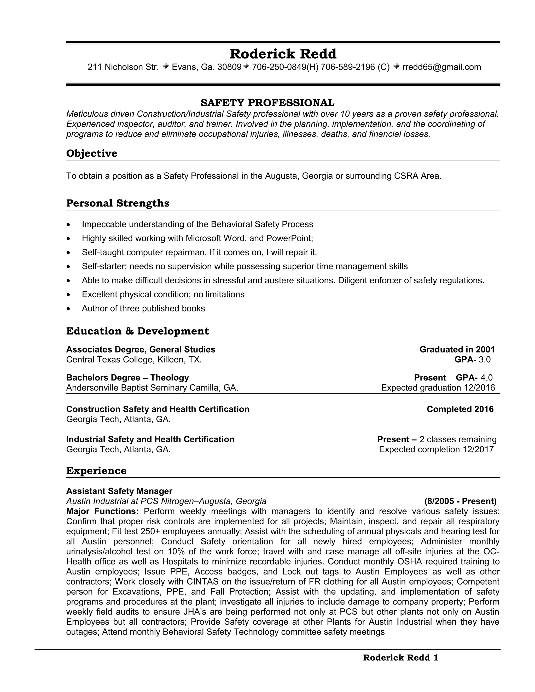 Roderick's Resume | DOC