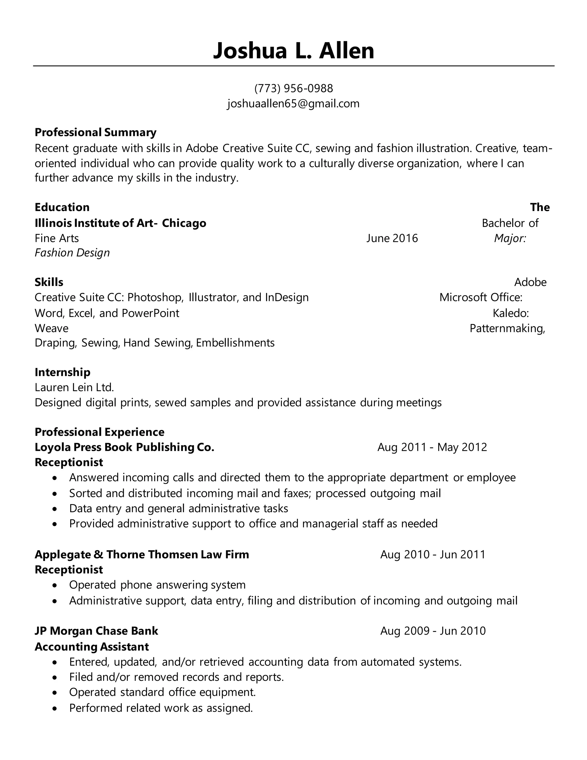 Joshua Allen Resume Revised | DOCX