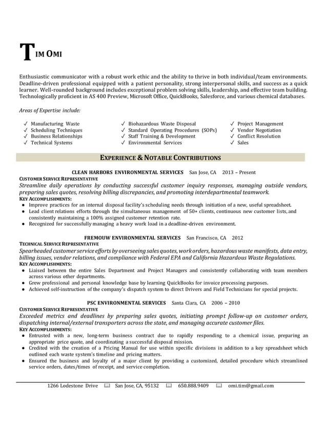 tim-omi-resume 1 | DOCX | Environmental Services Industry | Industries