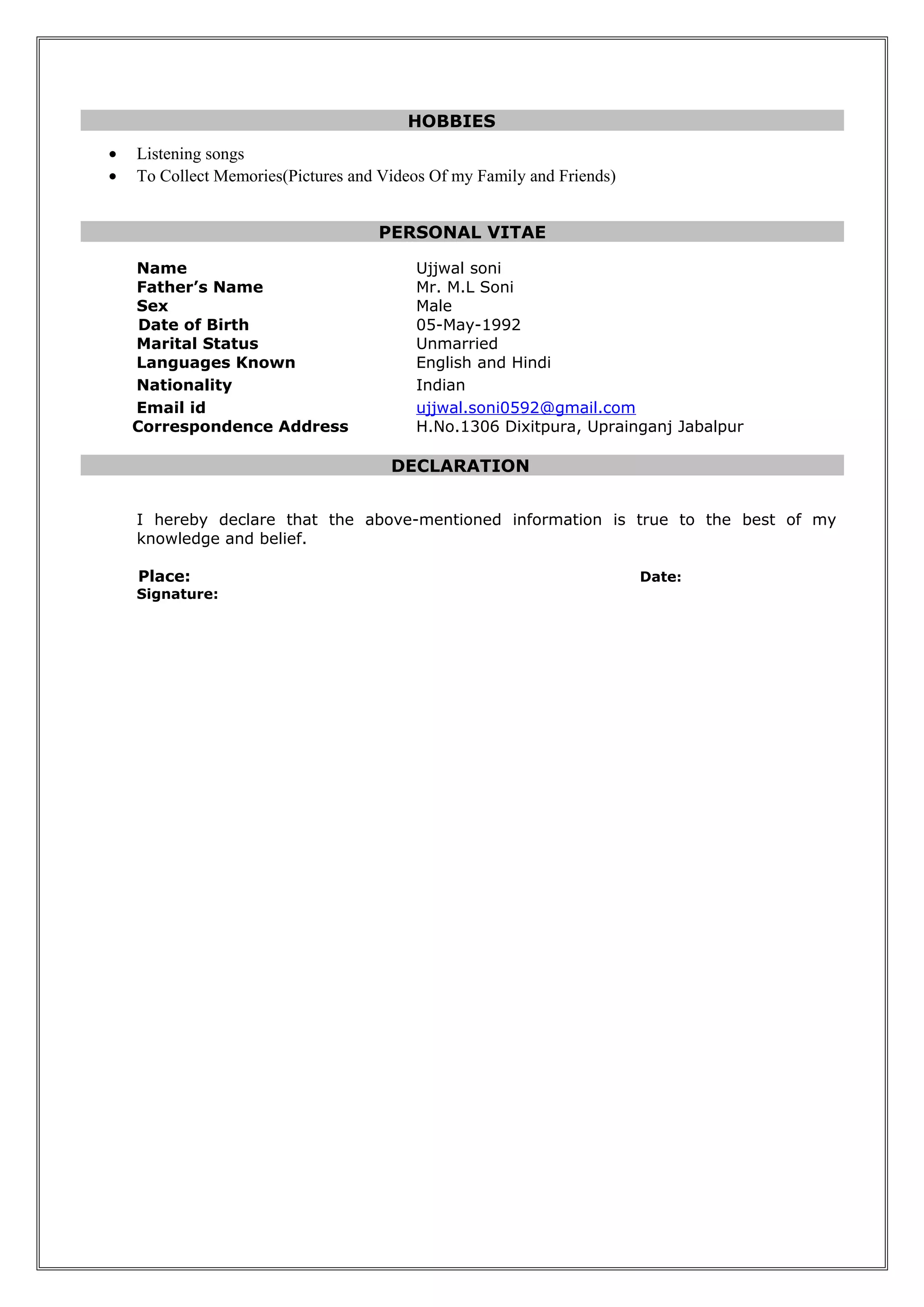 Ujjwal soni Jbp | PDF