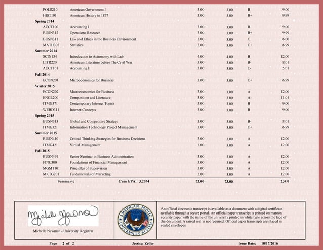 Official Transcript | PDF | Education industry | Industries