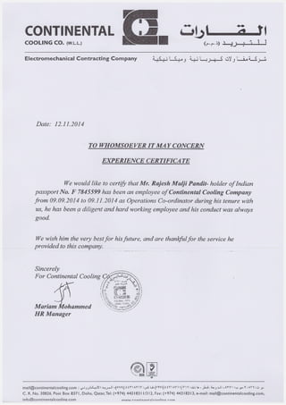 Continental Experience | PDF