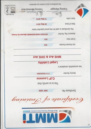 Legal Liability Certificate | PDF