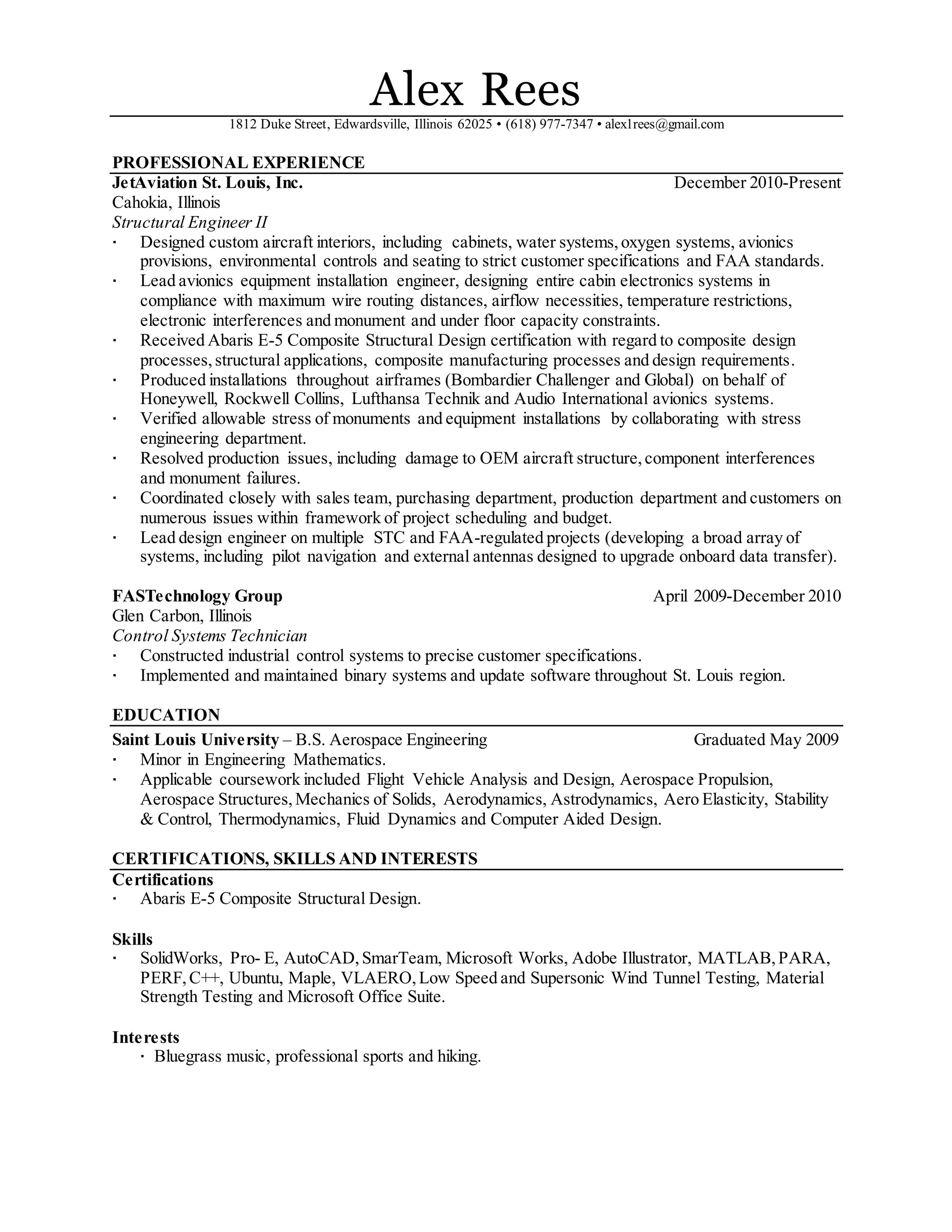 Alex Rees - Resume | DOCX