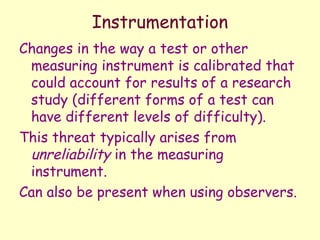 Threats to Internal and External Validity | PPT