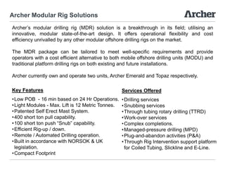 Archer Modular Rigs | PPT