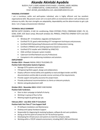 AKANDE AKINLABI resume [NIG] | PDF | IT and Internet Support | Internet