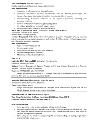 AKANDE AKINLABI resume [NIG] | PDF | IT and Internet Support | Internet