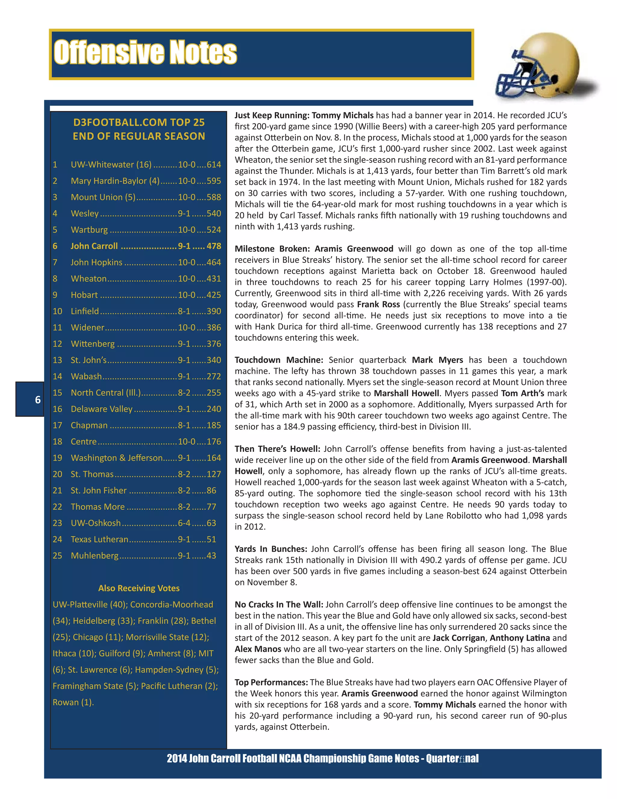 Game Notes Sample Football | PDF