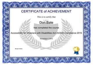 AODA Certificate | PPT