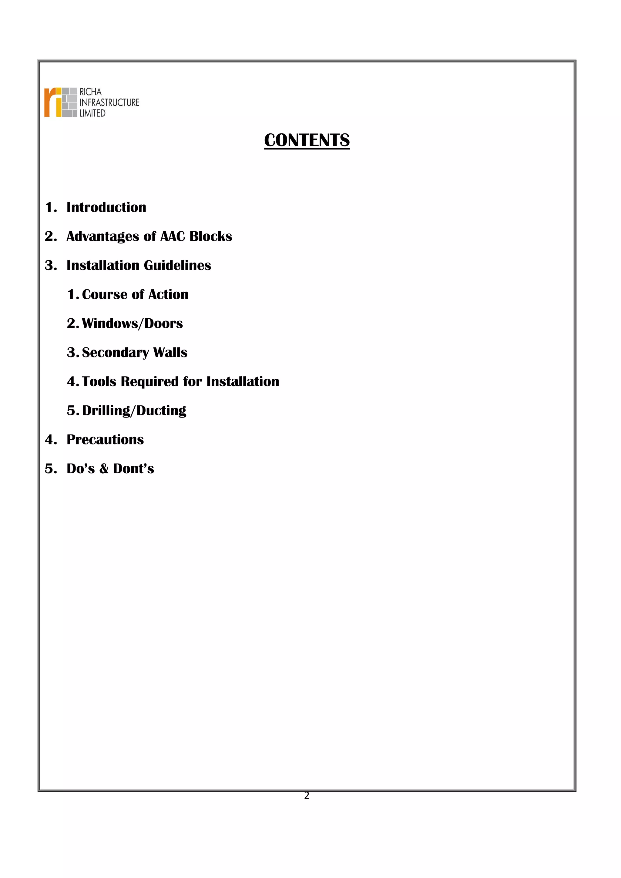 AAC Installation Guidelines | PDF