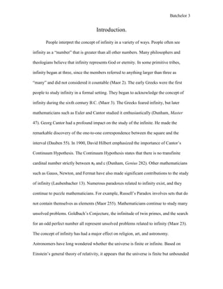 The History and Evolution of the Concept of Infinity | PDF