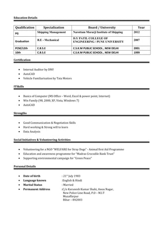 Rupesh Resume. | DOC