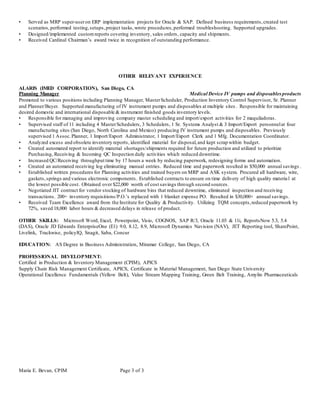 Maria Bevan CPIM Resume | PDF