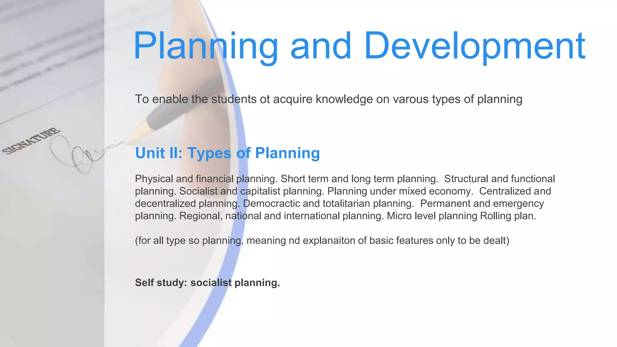 E5E02_unit_II_Types of Planning | PPTX