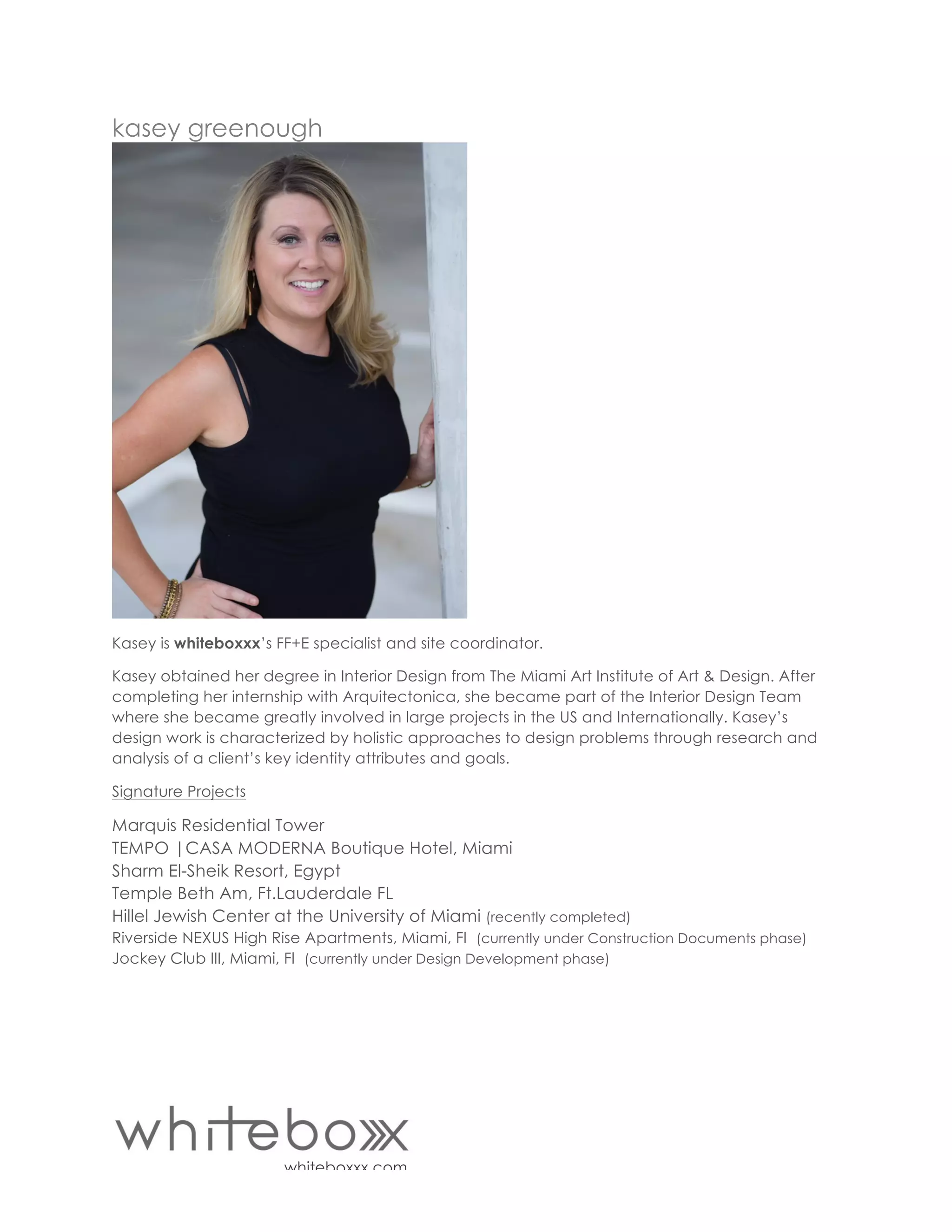 Bio - Kasey Greenough | PDF