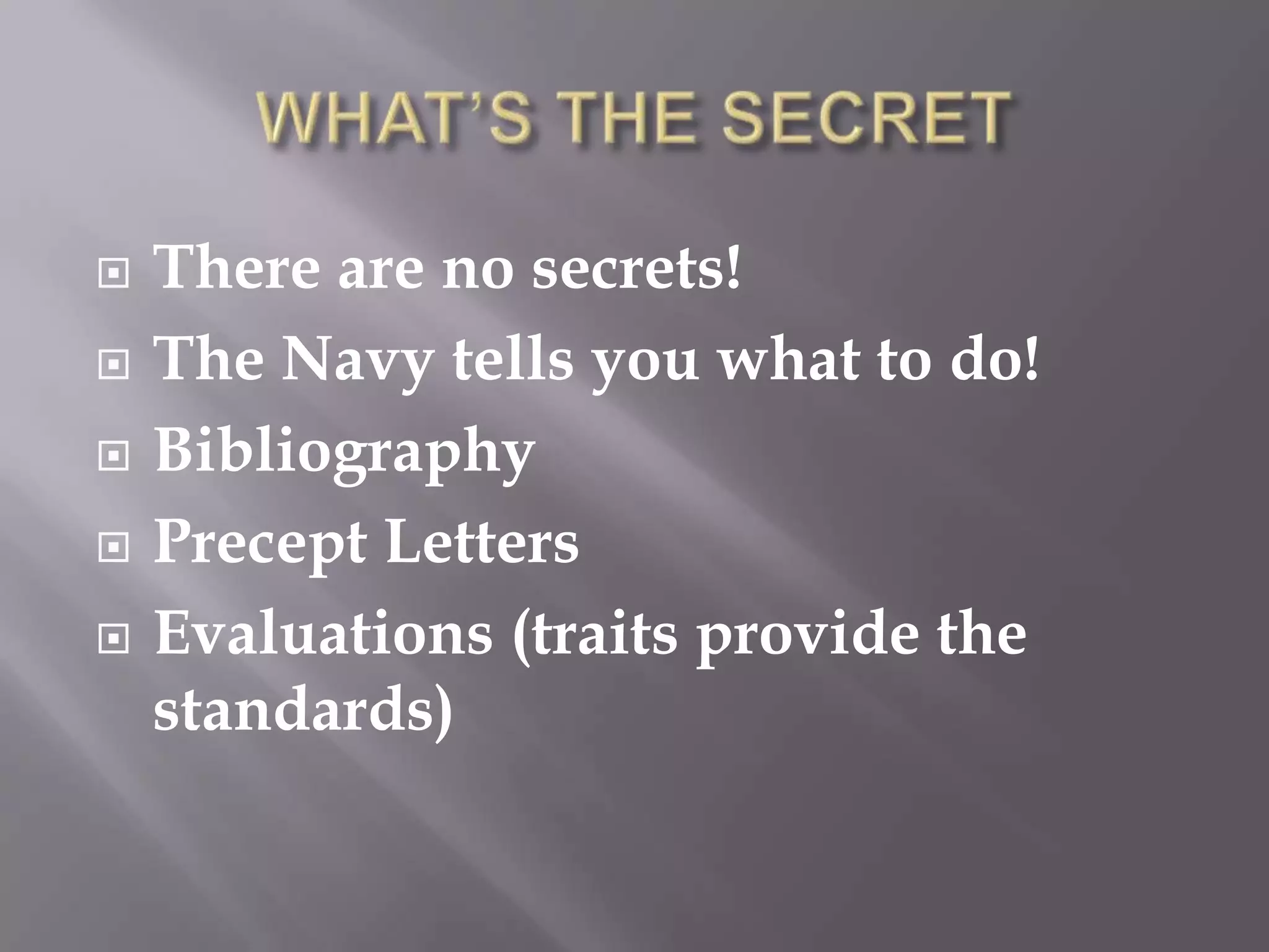 Navy Evaluation and Fitness Report Writing | PPTX