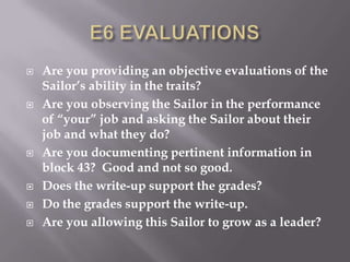 Navy Evaluation and Fitness Report Writing | PPTX