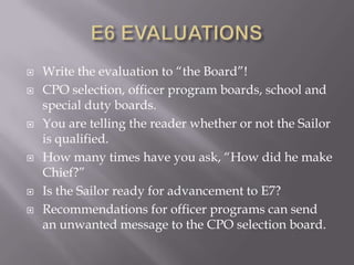 Navy Evaluation and Fitness Report Writing | PPTX