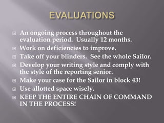 Navy Evaluation and Fitness Report Writing | PPTX