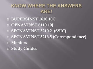 Navy Evaluation and Fitness Report Writing | PPTX